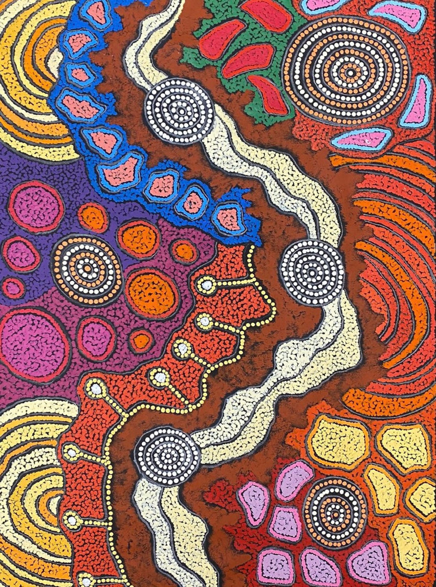 "My Country" Damien and Yilpi Marks 85cm x 62cm – Art by Farquhar