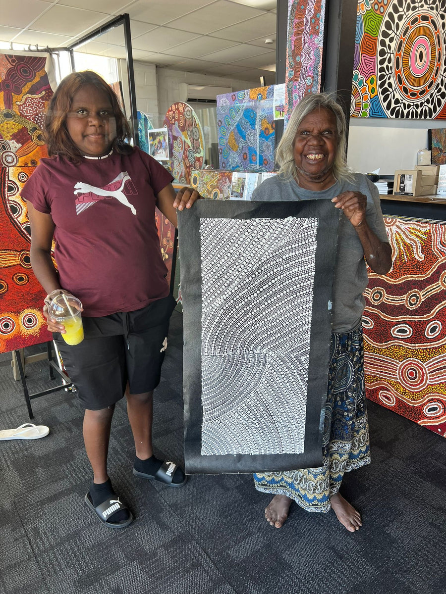 "Bush Bean" Nancy Martin Napangarti 32cm x 76cm – Art by Farquhar
