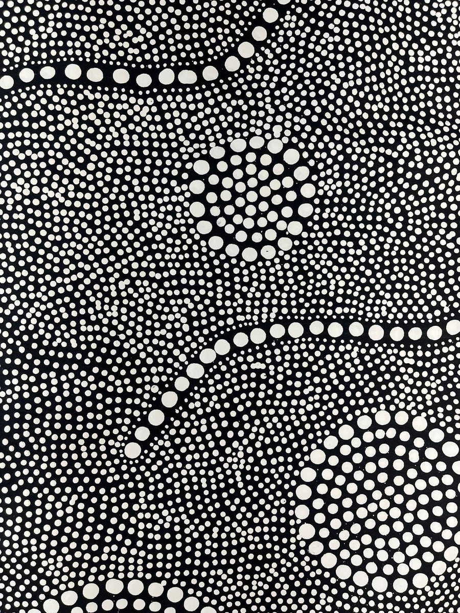 "Bush Onion" Nancy Martin Napangarti Aboriginal Painting – Art by Farquhar