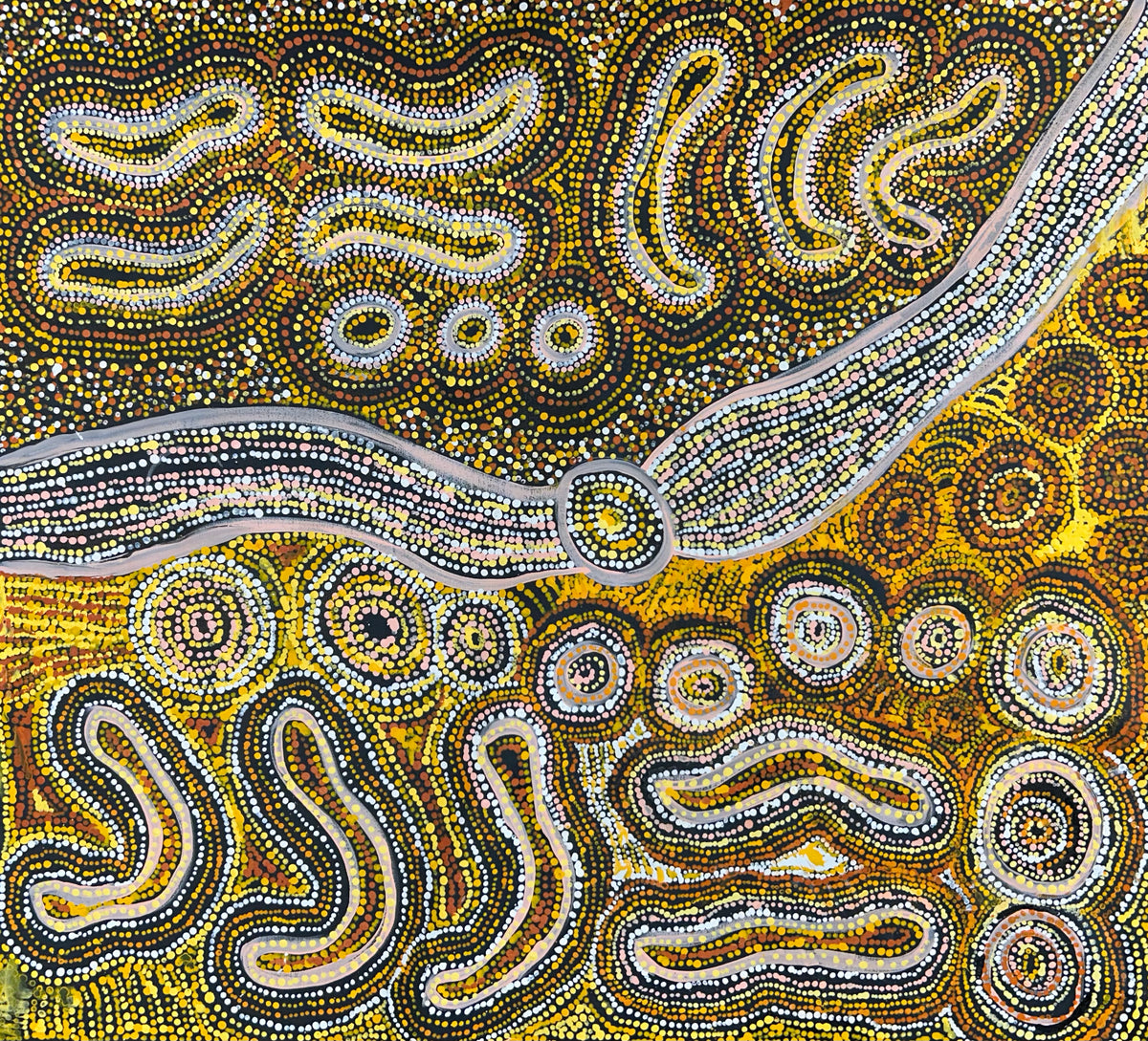 Seven Sisters Teresa Punami Mula Pimangka Aboriginal Painting 89cm x ...