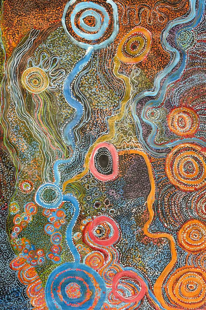 Rhoda Tjitayi Aboriginal Art Piltati Tjukurpa Watersnake Dreaming – Art ...