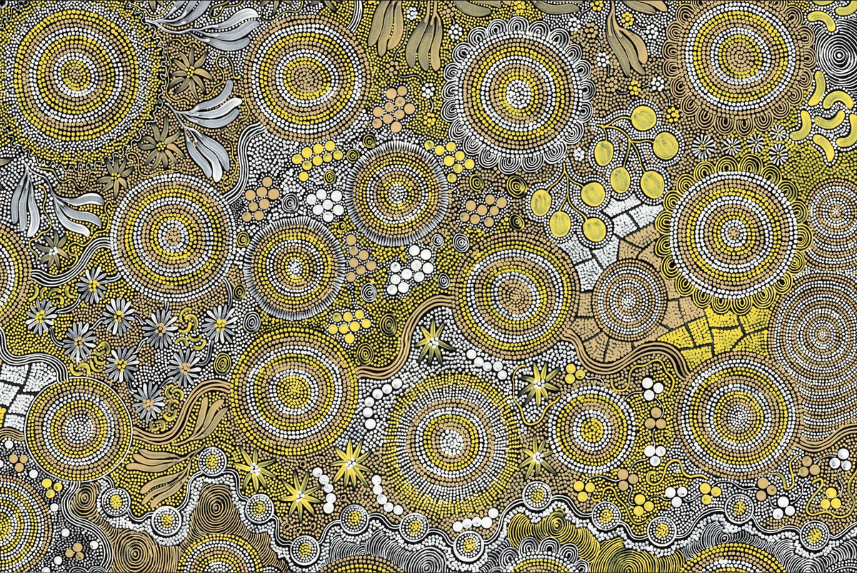 Julieanne Turner Nungarrayi "Budgerigar Dreaming - Yellow Tones" Print ...